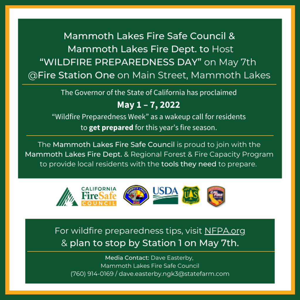 MAMMOTH LAKES FIRE SAFE COUNCIL & MAMMOTH LAKES FIRE DEPARTMENT HOST ...
